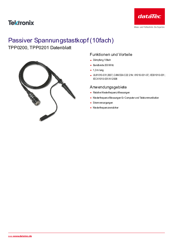 Tektronix TPP0200 Passive Tastköpfe | kaufen & anfragen