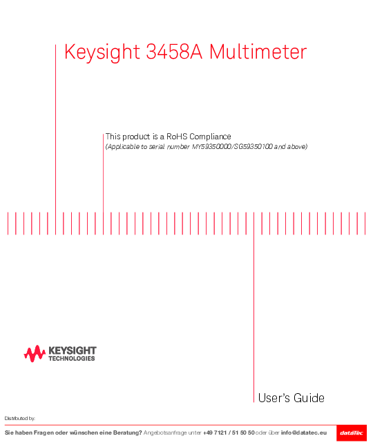 Keysight 3458A Tischmultimeter | kaufen & anfragen