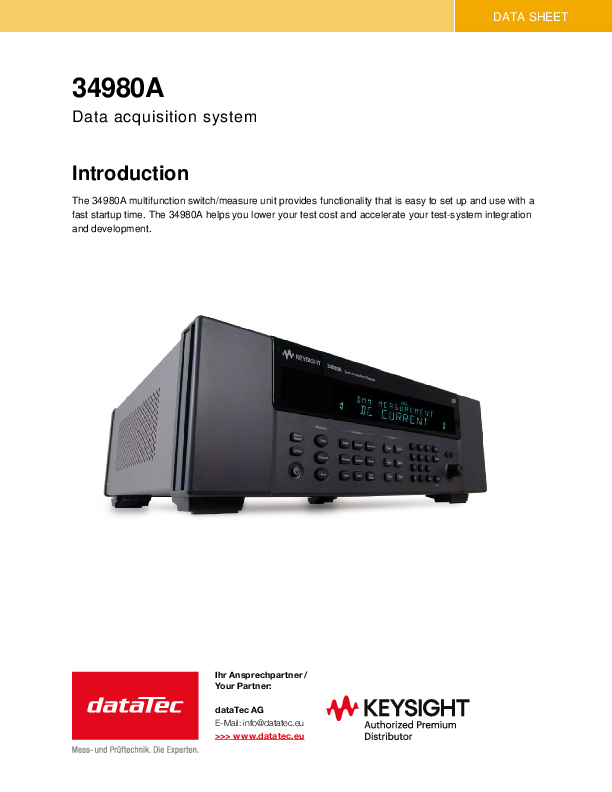 Keysight 34980A Datenlogger | kaufen & anfragen
