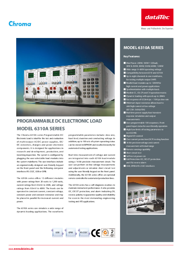 Chroma 6314A Elektronische Lasten AC/DC | kaufen & anfragen