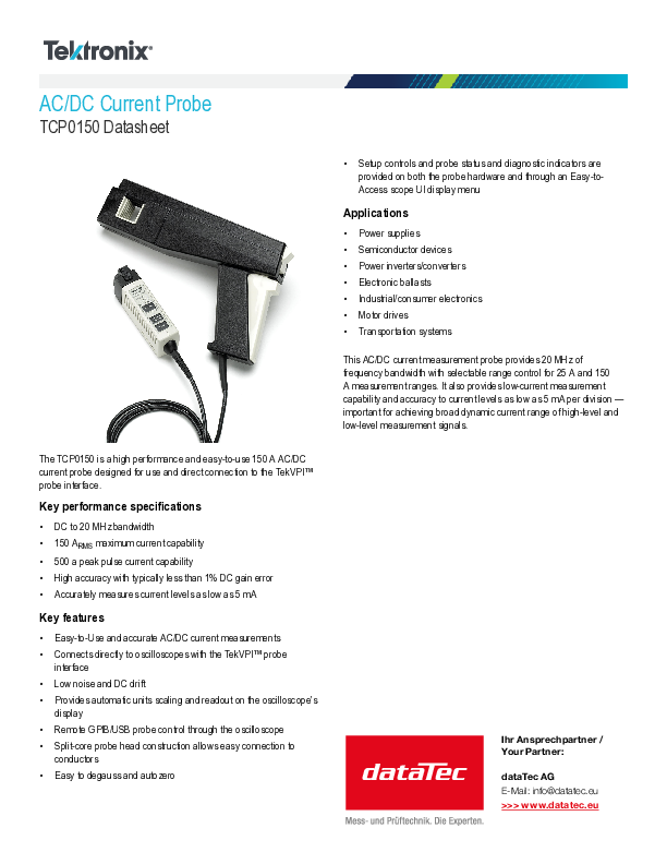 Tektronix TCP0150 Oszilloskop-Stromzangen | kaufen & anfragen