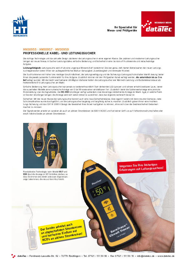 2003101 | HV00955 Cable and wire finder with transmitter and receiver ...