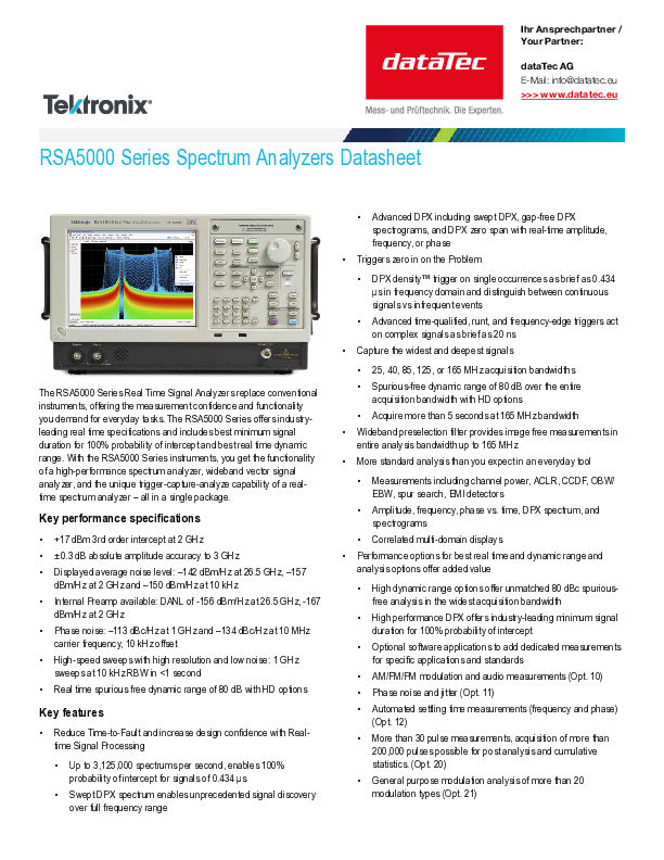 Rsa5106b Real Time Signal Analyzer 1 Hz 6 2 Ghz Buy And Inquire