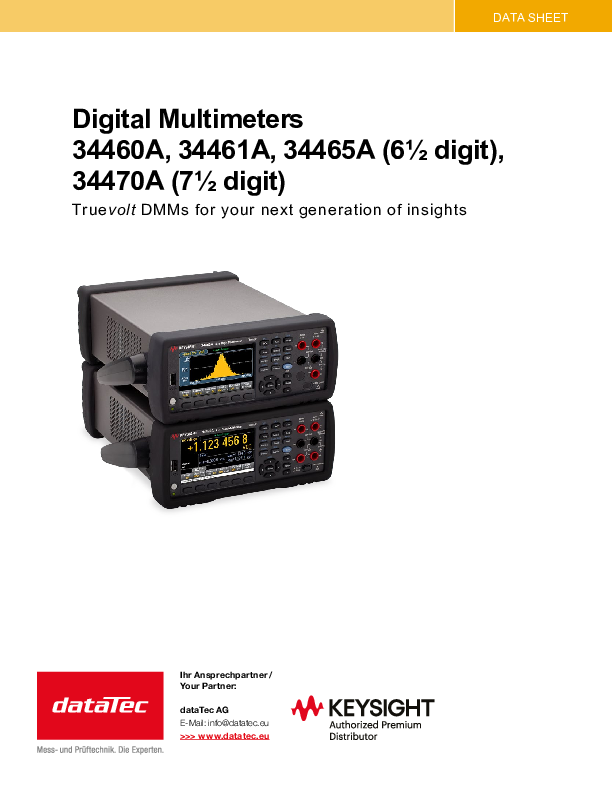 34465A | Multimeter, TRMS, 6 ½ digits, Truevolt (344xxA) | buy & inquire