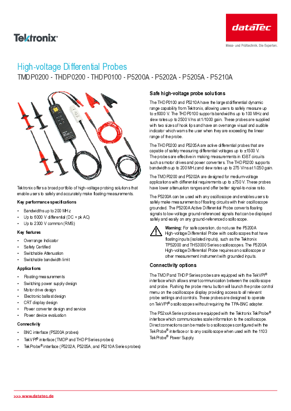 Tektronix P5210A HV-Tastköpfe | kaufen & anfragen