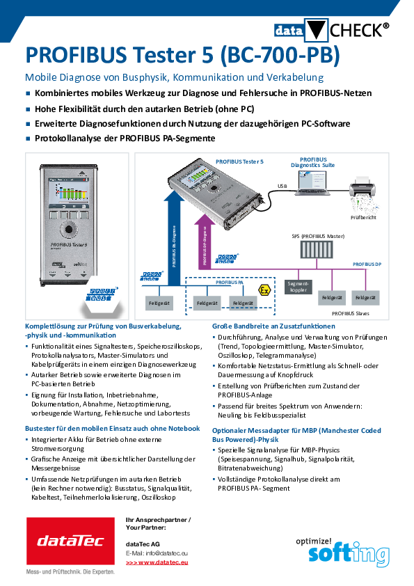 DDA-NN-006014 | PROFIBUS Tester 5 BC-700-PB all-in-one for diagnosis ...