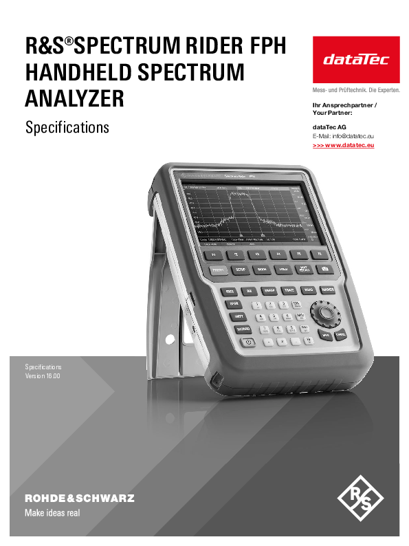 1321.1111P01 | FPH-P1 Spectrum Analyzer Package, Handheld, Spectrum ...