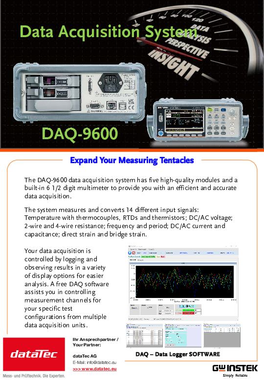 GW Instek DAQ-9600 Datenlogger | kaufen & anfragen