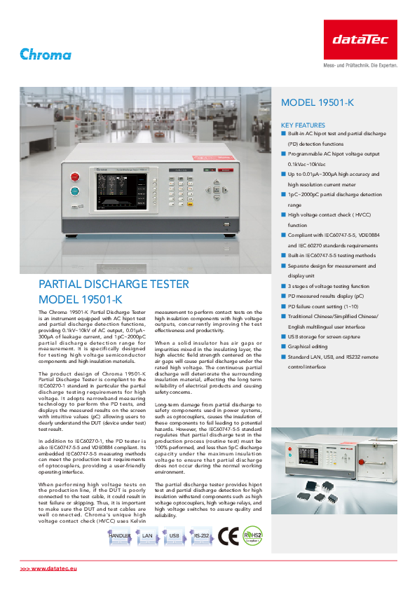 19501-K | Partial Discharge Tester for testing transistors buy & inquire