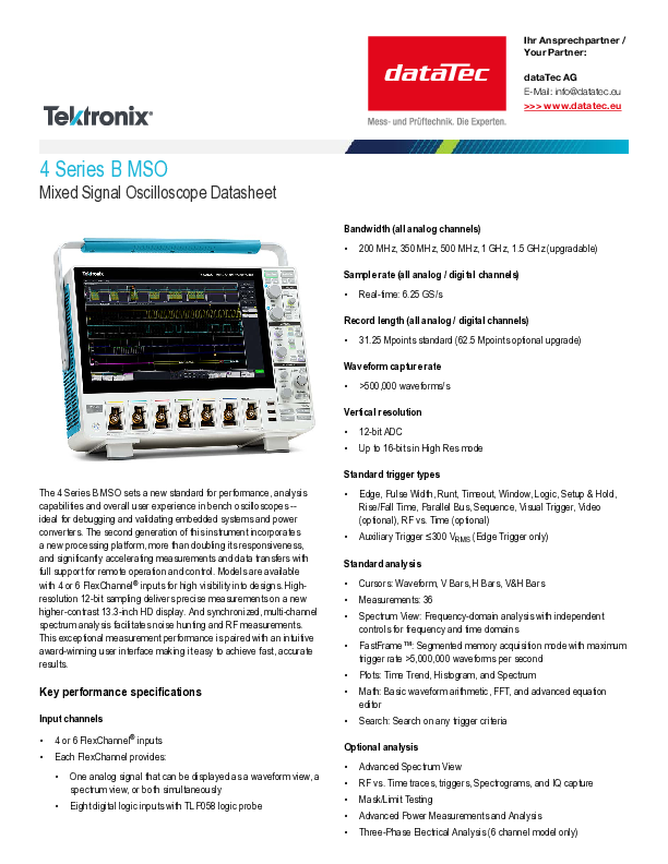Tektronix MSO46B-4-BW-1000 Labor-Oszilloskope 100 MHz -1,5 GHz | kaufen & anfragen