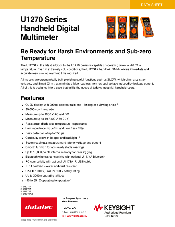 Keysight U1273A Handmultimeter | kaufen & anfragen