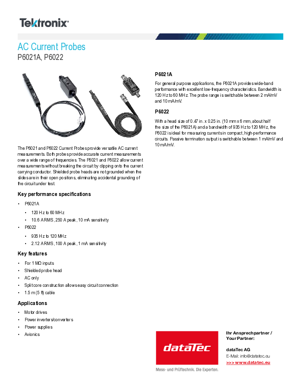 Tektronix P6022 Oszilloskop-Stromzangen | kaufen & anfragen