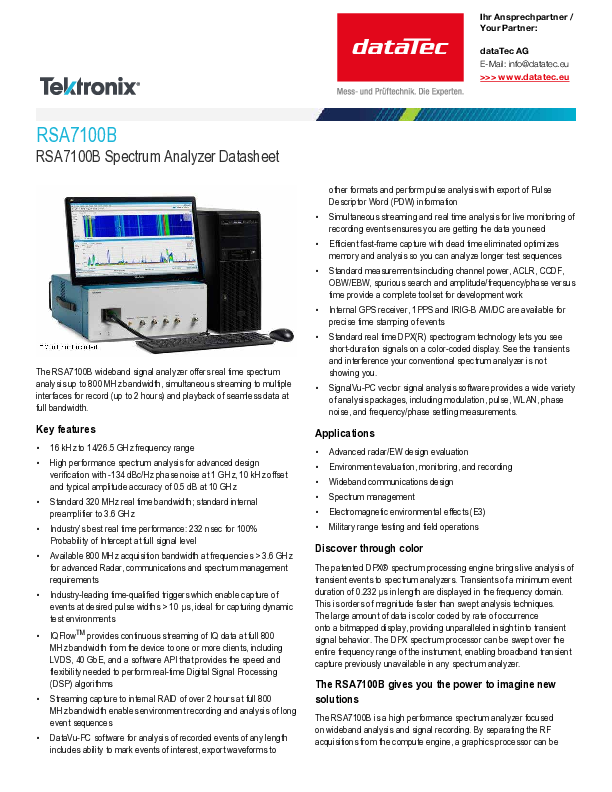 RSA7100B | Real Time Signal Analyzer, Includes PC Controller | buy ...