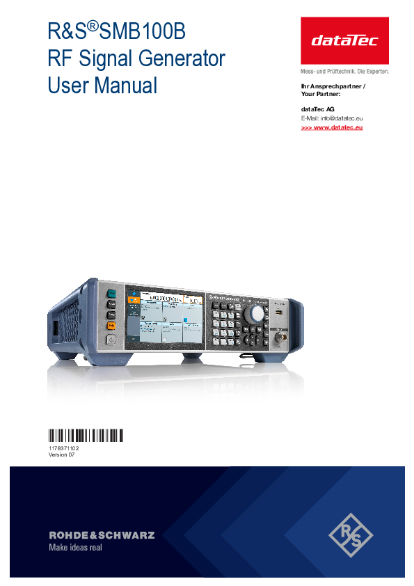 1422.1000.02 | SMB100B signal generator basic unit, frequency option requires SMBB-B101, SMBB ...