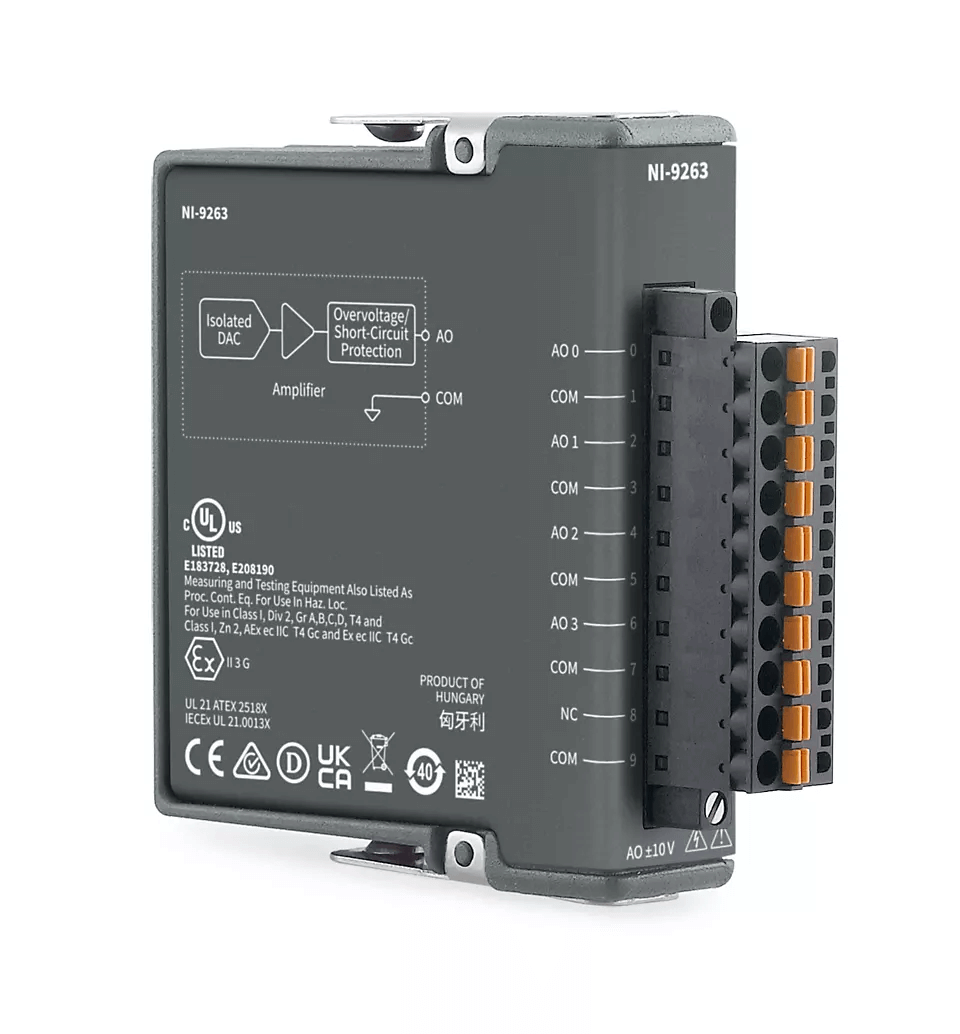 783740-01 | NI 9263, analog output module, 4 channels, 100 kS / s per channel, 16 bit, +/- 10 V ...