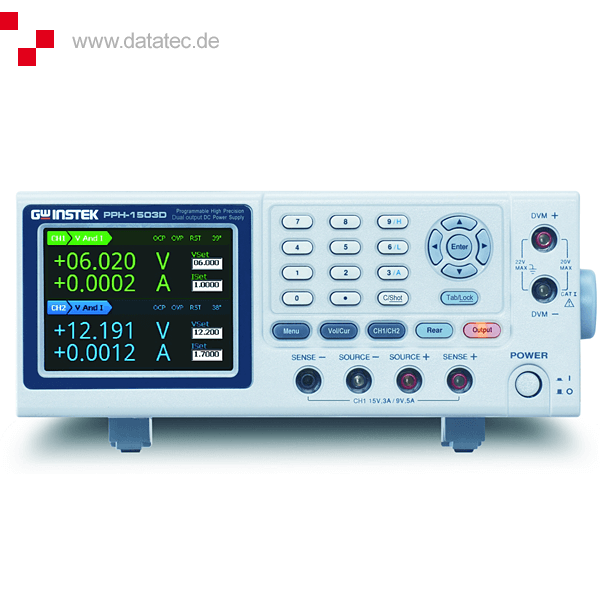 PPH-1503D | 2 channel DC power supply, programmable, with load function ...